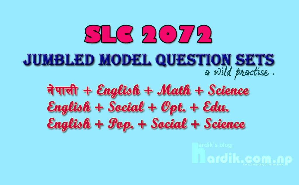 SLC 2072 Jumbled Question Model Sets|SLC 2072 Question.