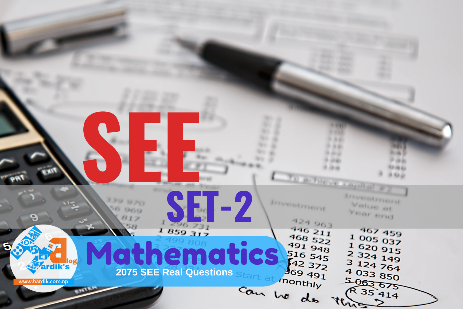 SEE Math Question Paper Set-2 | Download SEE Model Sets PDF.